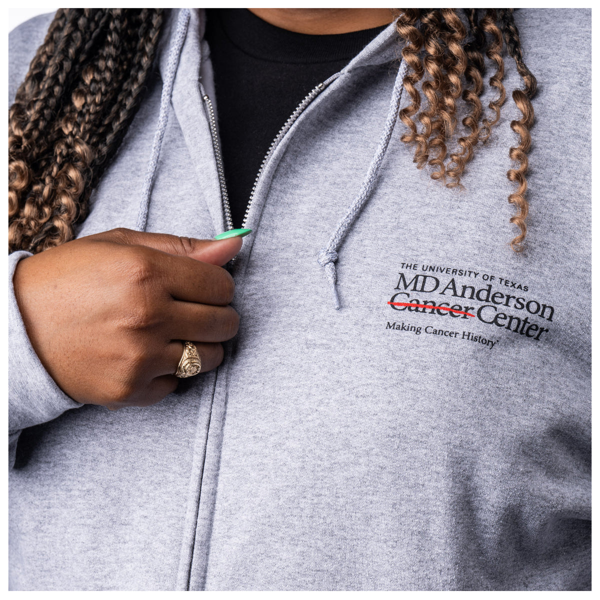 Logo Full Zip Hoodie Plus – Shop.MDAnderson.org