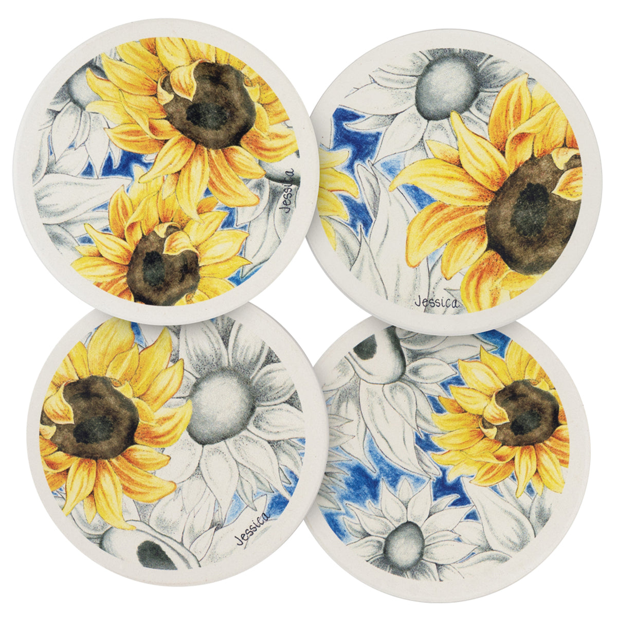 Sunflowers Coasters 4pk – Shop.MDAnderson.org