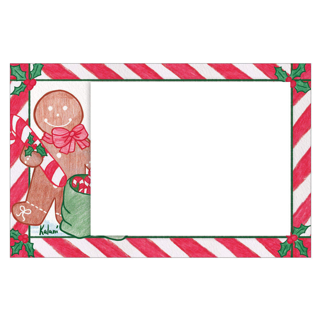 Personalized Gingerbread Man Horizontal Photo Card – Children's Art Project