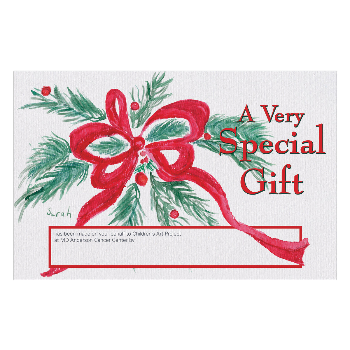 Holiday Sprig Contribution Card – Shop.MDAnderson.org